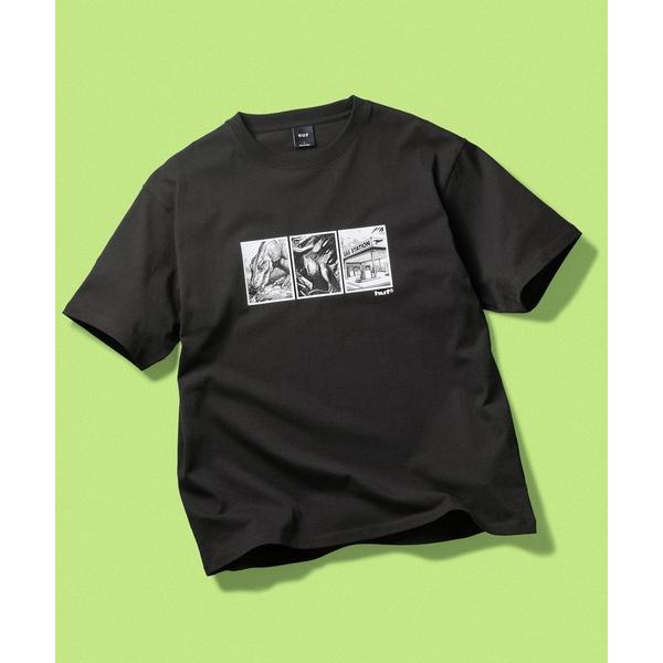 ZOZO問い合わせ番号:104368998ショップ:HUF，ハフブランド:HUF，ハフ商品名:FOSSIL FUEL TEEカテゴリ:トップス>Tシャツ/カットソーブランド品番:26S_TS02625素材:コットン100%カラー:ブラ...