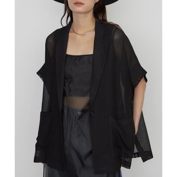 ZOZO問い合わせ番号:104370839ショップ:LOUNGEDRESS，ラウンジドレスブランド:LOUNGEDRESS，ラウンジドレス商品名:《二の腕カバー/夏も涼しい》半袖メッシュジャケットカテゴリ:ジャケット/アウター>テーラ...