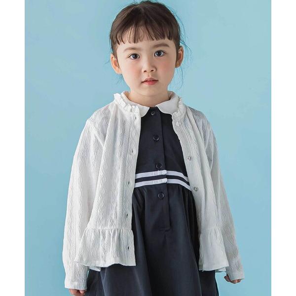 ZOZO問い合わせ番号:104406699ショップ:BEBE ONLINE STORE，ベベ オンラインストアブランド:BeBe Petits Pois Vert，ベベプチポワヴェール商品名:【店舗限定】ペプラムカーディガン(95〜150c...