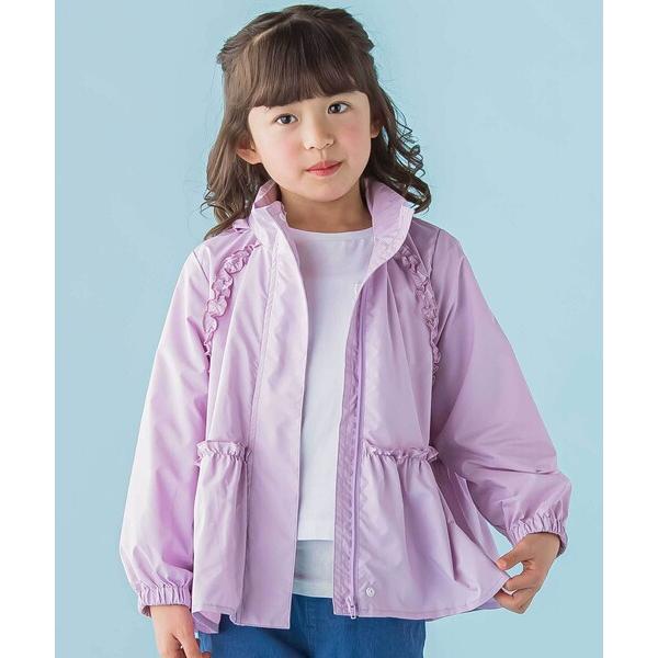 ZOZO問い合わせ番号:104406712ショップ:BEBE ONLINE STORE，ベベ オンラインストアブランド:BeBe Petits Pois Vert，ベベプチポワヴェール商品名:【店舗限定】タフタメッシュフリルジャケット(95...