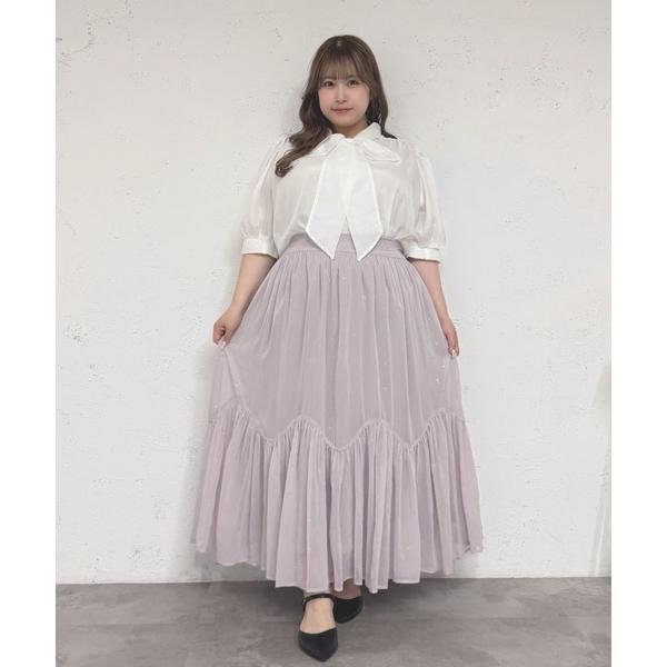 ZOZO問い合わせ番号:104406998ショップ:Pal elfy，パルエルフィーブランド:Louiosy，ルオシー商品名:【Louiosy】【大きいサイズ】ラメシアースカートカテゴリ:スカート>スカートブランド品番:660112素...