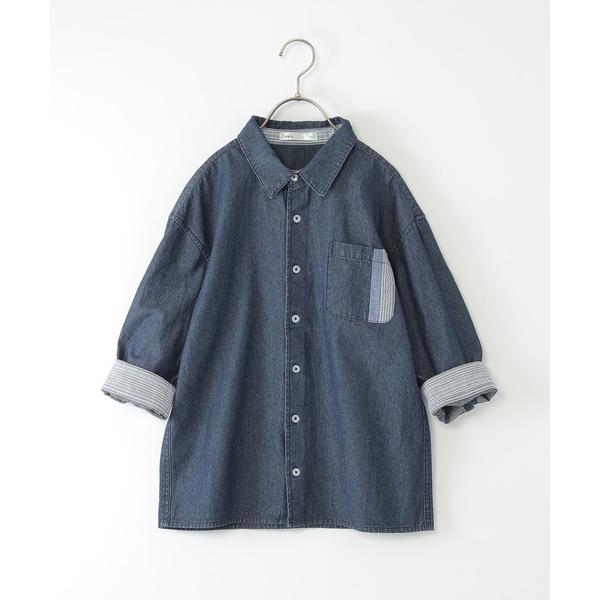 ZOZO問い合わせ番号:104407606ショップ:ikka LOUNGE，イッカラウンジブランド:ikka，イッカ商品名:【親子コーデ】リネンライク7分袖2WAYシャツ（110~160cm）カテゴリ:トップス>シャツ/ブラウスブラン...