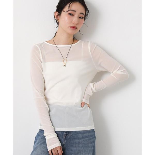 ZOZO問い合わせ番号:104408008ショップ:Gready Brilliant，グレディブリリアンブランド:Gready Brilliant，グレディブリリアン商品名:ソフトチュールボートネックカットソーカテゴリ:トップス>Tシ...