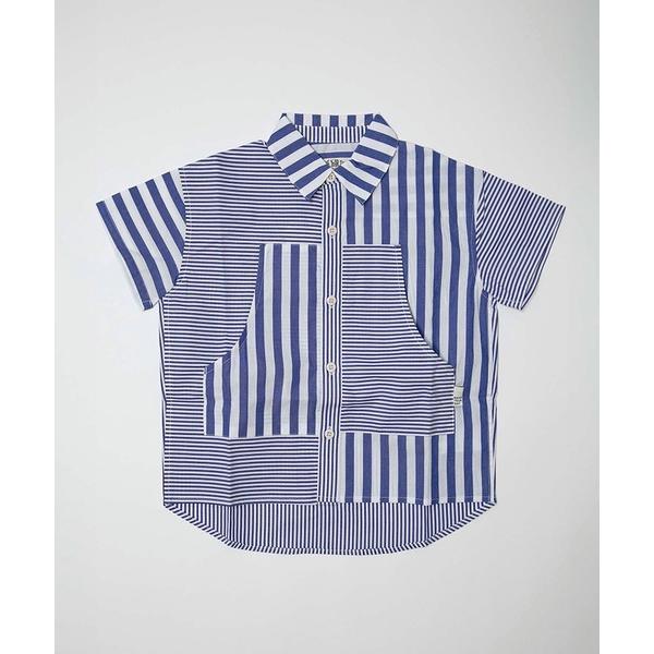 ZOZO問い合わせ番号:104408829ショップ:MAKE YOUR DAY，メイクユアデイブランド:MAKE YOUR DAY，メイクユアデイ商品名:セットアップできるストライプボーダー半袖シャツ■80〜140cmカテゴリ:トップス&g...
