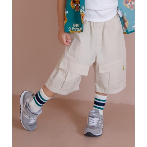 ZOZO問い合わせ番号:104408869ショップ:MAKE YOUR DAY，メイクユアデイブランド:MAKE YOUR DAY，メイクユアデイ商品名:無地カーゴ6分丈パンツ■80〜140cmカテゴリ:パンツ>カーゴパンツブランド品...