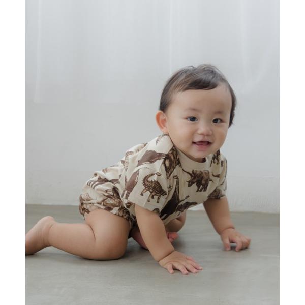 ※このアイテムは返品・交換対象外商品です。ZOZO問い合わせ番号:104408912ショップ:MAKE YOUR DAY，メイクユアデイブランド:MAKE YOUR DAY，メイクユアデイ商品名:リアルダイナソー総柄半袖ロンパスカテゴリ:マ...