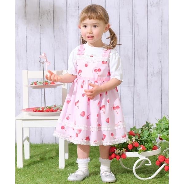 ※このアイテムは返品・交換対象外商品です。ZOZO問い合わせ番号:104444958ショップ:NARUMIYA ONLINE，ナルミヤ オンラインブランド:mezzo piano，メゾピアノ商品名:イチゴチェリードット柄ドッキングワンピース...