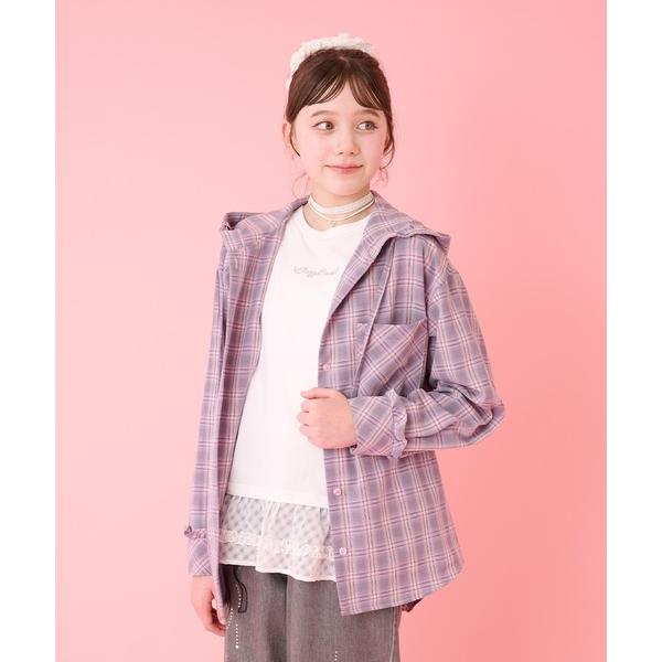 ZOZO問い合わせ番号:104444970ショップ:NARUMIYA ONLINE，ナルミヤ オンラインブランド:mezzo piano Junior，メゾピアノジュニア商品名:フード チェックシャツカテゴリ:トップス>シャツ/ブラウ...