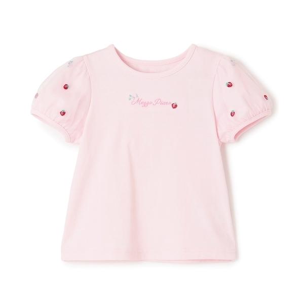 ※このアイテムは返品・交換対象外商品です。ZOZO問い合わせ番号:104444976ショップ:NARUMIYA ONLINE，ナルミヤ オンラインブランド:mezzo piano，メゾピアノ商品名:イチゴ刺しゅうチュール袖　Tシャツカテゴリ...
