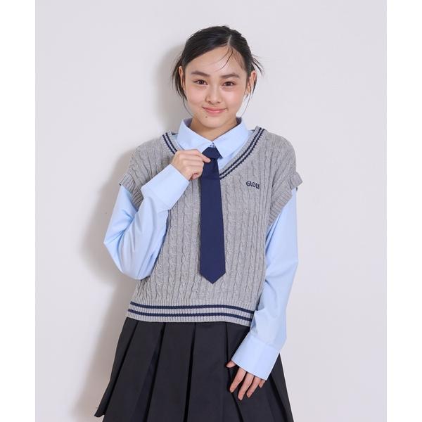 ZOZO問い合わせ番号:104445013ショップ:NARUMIYA ONLINE，ナルミヤ オンラインブランド:LOVETOXIC，ラブトキシック商品名:【アラエル】ネクタイつきレイヤードベストカテゴリ:トップス>シャツ/ブラウスブ...