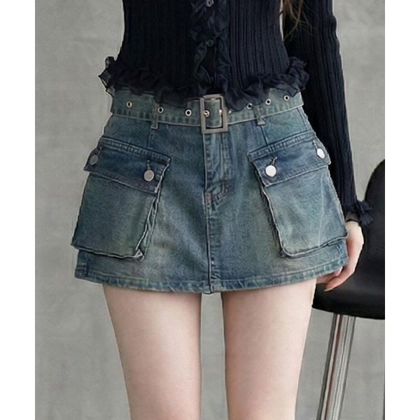 ZOZO問い合わせ番号:104445290ショップ:夢展望（YUMETENBO），ユメテンボウブランド:Diable baiser，ディアブルベーゼ，夢展望，ユメテンボウ商品名:スカート見え×ショートパンツ ベルト付ハイウエストカーゴスカパ...