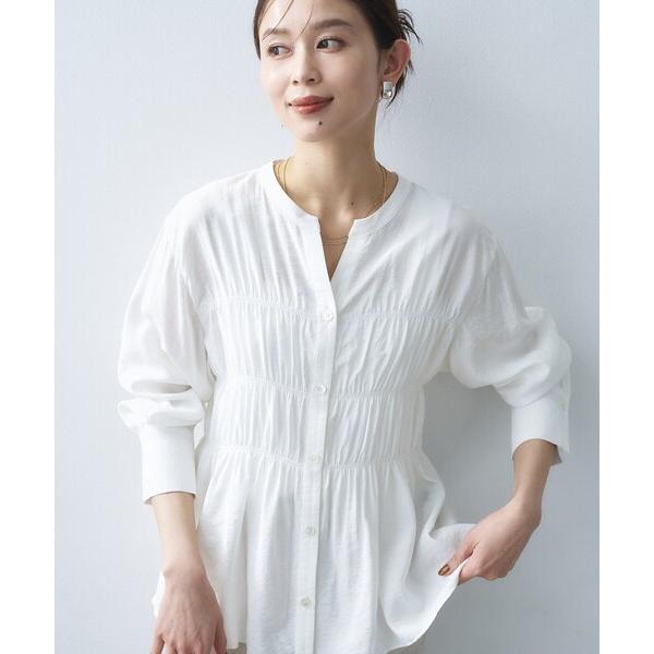 『セール実施中』ZOZO問い合わせ番号:104445539ショップ:UNTITLED，アンタイトルブランド:UNTITLED，アンタイトル商品名:【着映え/洗える】リラックスシャーリングブラウスカテゴリ:トップス>シャツ/ブラウスブラ...