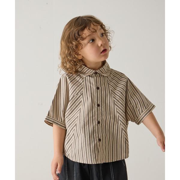 ZOZO問い合わせ番号:104445573ショップ:riziere，リジェールブランド:riziere，リジェール商品名:ストライプドルマン5分袖シャツカテゴリ:トップス>シャツ/ブラウスブランド品番:RZ26SSSH30素材:綿80...