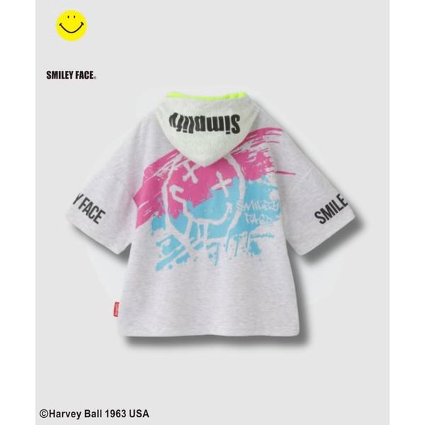 『タイムセール実施中』ZOZO問い合わせ番号:104445716ショップ:Mac-House，マックハウスブランド:Mac-House，マックハウス商品名:【SMILEY FACE】ペイントグラフィック ダンボールニット 半袖パーカーカテゴ...