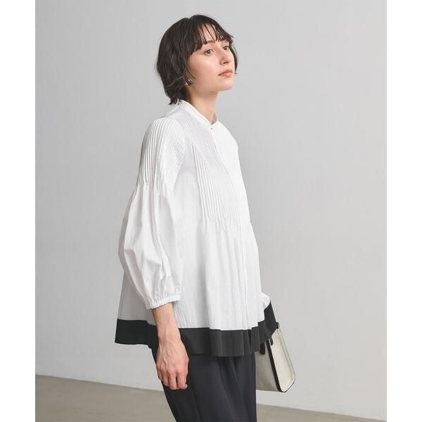 ZOZO問い合わせ番号:104445896ショップ:UNITED ARROWS，ユナイテッドアローズブランド:UNITED ARROWS，ユナイテッドアローズ商品名:ピンタック バンドカラー ブラウスカテゴリ:トップス>シャツ/ブラウ...