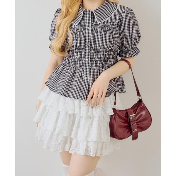 ZOZO問い合わせ番号:104446062ショップ:RMAF，リマインドミーアンドフォーエバーブランド:continuer de NICE CLAUP，コンティニューデナイスクラップ商品名:シャーリングペプラム半袖ブラウスカテゴリ:トップス...