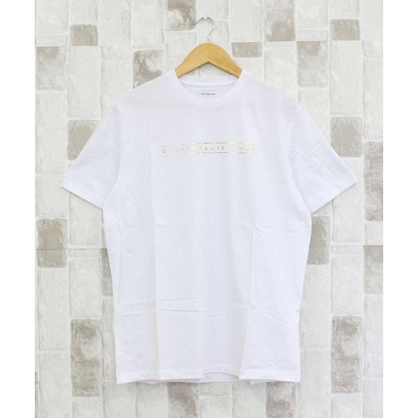 『タイムセール実施中』ZOZO問い合わせ番号:104446143ショップ:TopIsm，トップイズムブランド:Calvin Klein，カルバン・クライン，TopIsm，トップイズム商品名:CKJ ゴールドストライプ グラフィックTシャツ ...