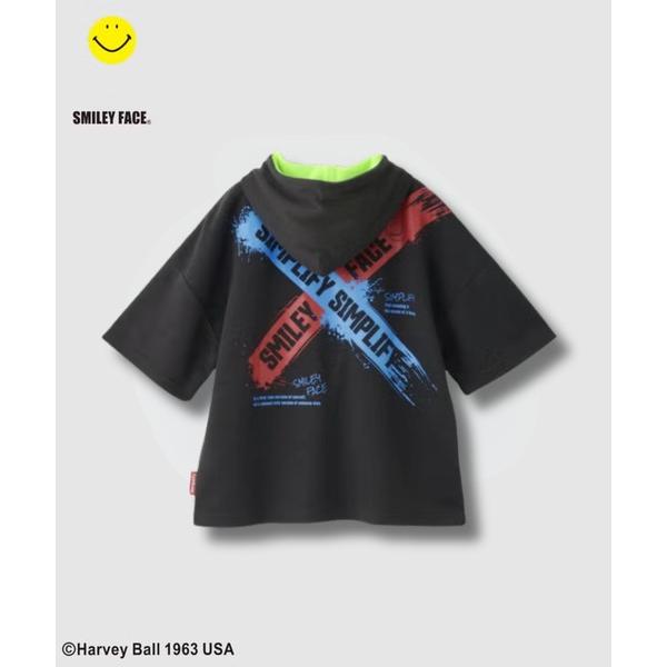 ZOZO問い合わせ番号:104446182ショップ:Mac-House，マックハウスブランド:Mac-House，マックハウス商品名:【SMILEY FACE】ペイントグラフィック ダンボールニット 半袖パーカー2カテゴリ:トップス>...
