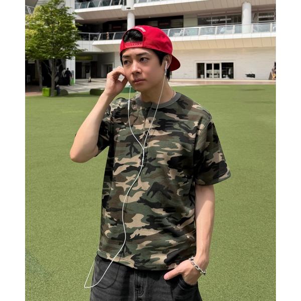 ZOZO問い合わせ番号:104446208ショップ:IF Div.，アイエフディビジョンブランド:ADAMASTE，アダマスト商品名:Camouflage Thermal Henry Neck T-shirt - 迷彩サーマルヘンリーネック...
