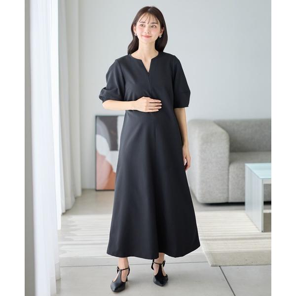 ZOZO問い合わせ番号:104446264ショップ:cross marche，クロスマルシェブランド:Rosemadame，ローズマダム商品名:【UVカット】ランタンスリーブウエストリボン付きワンピース（マタニティ/授乳服）授乳口付き 授乳...