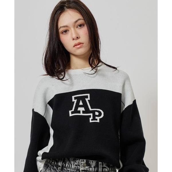 ZOZO問い合わせ番号:104446642ショップ:atmos pink，アトモスピンクブランド:atmos pink，アトモスピンク商品名:atmos pink Rugger Knit Top / アトモス ピンク ラガー ニット トップ...