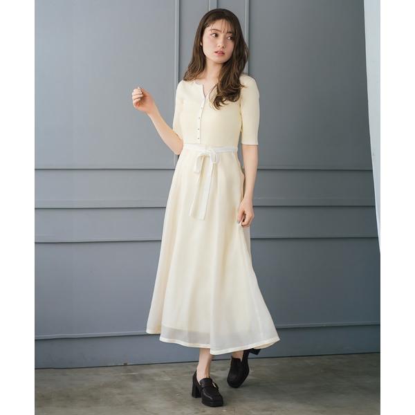 ZOZO問い合わせ番号:104446915ショップ:MISCH MASCH，ミッシュ マッシュブランド:MISCH MASCH，ミッシュマッシュ商品名:2026春夏新作 アソートドッキング配色ニットワンピースカテゴリ:ワンピース/ドレス&g...