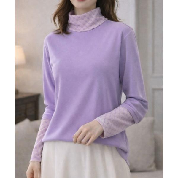 ZOZO問い合わせ番号:104447545ショップ:PATRIOT TAXI，パトリオットタクシーブランド:marie claire bis，マリクレール　ビス商品名:marie claire/bis リブニットシアーハイネックトップスカテ...