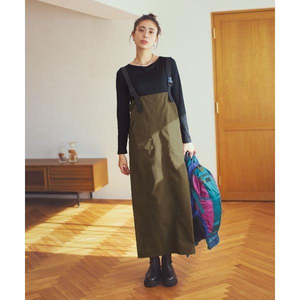 ZOZO問い合わせ番号:104448655ショップ:FELISSIMO，フェリシモブランド:IEDIT，イディット商品名:【2点セット】ＩＥＤＩＴ　ＷＯＯＤＳコラボ　カットソートップス＆サロペットワンピセット〈ブラック×カーキ〉カテゴリ:ワ...