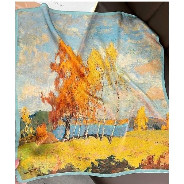 ZOZO問い合わせ番号:104449147ショップ:Bonjour Sagan，ボンジュールサガンブランド:I.O.E，アイオイ商品名:アートプリントスクエアスカーフカテゴリ:ファッション雑貨>ストール/ショールブランド品番:IOE6...