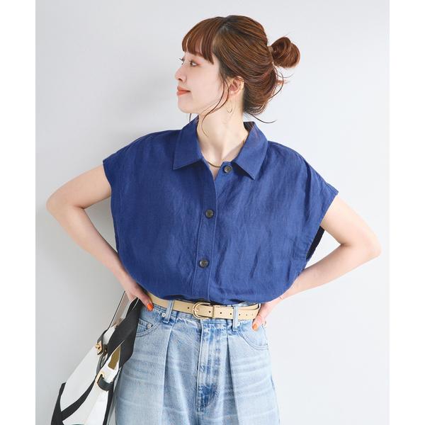 ZOZO問い合わせ番号:104449534ショップ:JOINT WORKS，ジョイントワークスブランド:B.C STOCK，ベーセーストック，Simplicite，サンプリシテ商品名:手洗い可 / リネンレーヨン前開きシャツカラーブラウスカ...