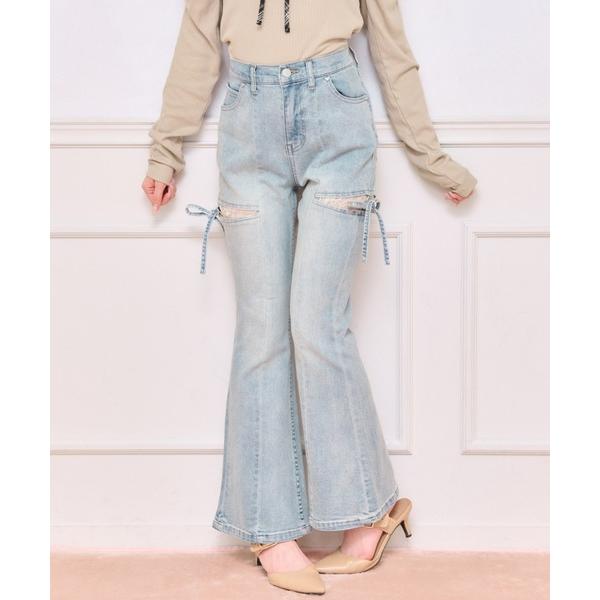 ZOZO問い合わせ番号:104449684ショップ:apres jour，アプレジュールブランド:apres jour，アプレジュール商品名:【4サイズ展開】サイドカットレースデニムカテゴリ:パンツ>デニムパンツブランド品番:6571...