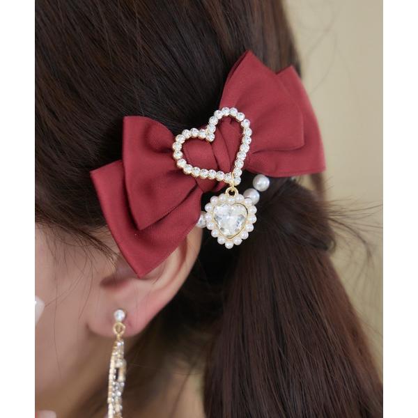 ZOZO問い合わせ番号:104485264ショップ:ROJITA，ロジータブランド:ROJITA，ロジータ商品名:ハートビジュパール付きリボンクリップセットカテゴリ:ヘアアクセサリー>バレッタ/ヘアクリップブランド品番:3617448...