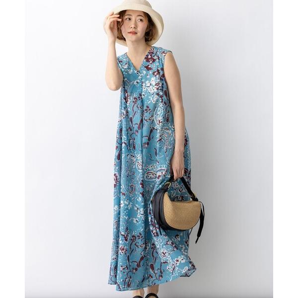 ZOZO問い合わせ番号:104486313ショップ:23区，ニジュウサンクブランド:23区 L，ニジュウサンクオオキイサイズ，23区，ニジュウサンク商品名:Ericaランダムペイズリープリント ワンピースカテゴリ:ワンピース/ドレス>...
