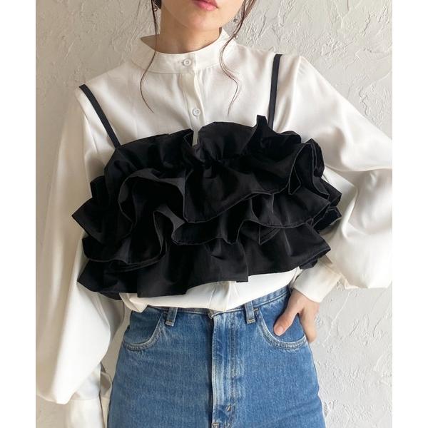 『タイムセール実施中』ZOZO問い合わせ番号:104486451ショップ:wears，ウェアーズブランド:She's Closet，シーズクローゼット商品名:ボリューム フリル ビスチェ キャミソール / レイヤードトップスカテゴリ:トップ...