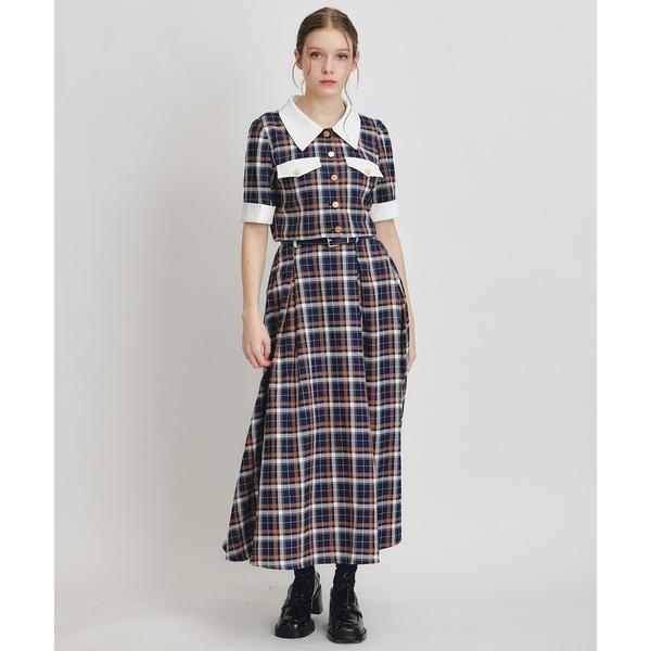 ZOZO問い合わせ番号:104487327ショップ:REDYAZEL，レディアゼルブランド:REDYAZEL，レディアゼル商品名:バイカラーチェックハーフスリーブブラウス×フレアロングスカートセットアップカテゴリ:ジャケット/アウター&gt...