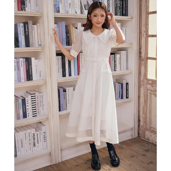 ZOZO問い合わせ番号:104487343ショップ:REDYAZEL，レディアゼルブランド:REDYAZEL，レディアゼル商品名:シアーチェックビッグカラーフレアロングワンピースカテゴリ:ワンピース/ドレス>ワンピースブランド品番:2...