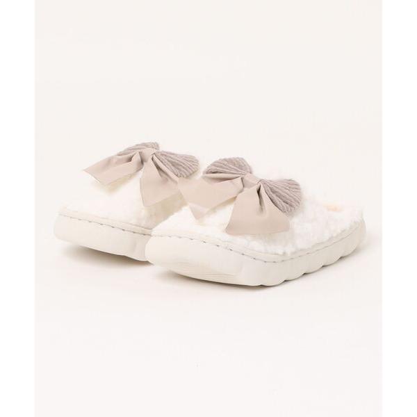 ZOZO問い合わせ番号:104487688ショップ:Lace Ladies，レースレディースブランド:Lace Ladies，レースレディース商品名:異素材 リボン 厚底 ボア スリッパカテゴリ:インテリア>ルームシューズ/スリッパブ...