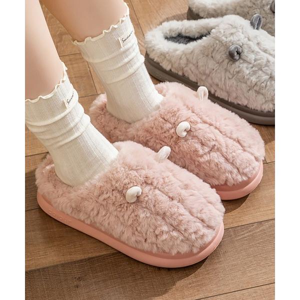 『タイムセール実施中』ZOZO問い合わせ番号:104487691ショップ:Lace Ladies，レースレディースブランド:Lace Ladies，レースレディース商品名:耳付き ボア ボリューム フラット スリッパカテゴリ:インテリア&g...