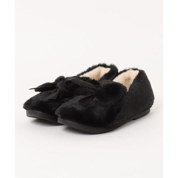 ZOZO問い合わせ番号:104487709ショップ:Lace Ladies，レースレディースブランド:Lace Ladies，レースレディース商品名:ソリッドカラー リボン付き フラット ファー ルームシューズカテゴリ:インテリア>ル...