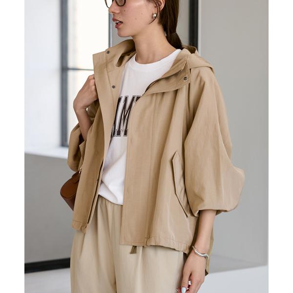 ZOZO問い合わせ番号:104487963ショップ:Spick &amp; Span，スピック アンド スパンブランド:FRAMeWORK，フレームワーク商品名:≪追加≫リネンPLタッサーフードショートブルゾン 3カテゴリ:ジャケット/アウ...