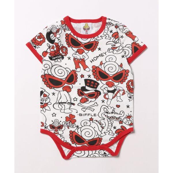 ※このアイテムは返品・交換対象外商品です。ZOZO問い合わせ番号:104488005ショップ:HYSTERIC MINI，ヒステリックミニブランド:HYSTERIC MINI，ヒステリックミニ商品名:TATTOO PARLOUR総柄 半袖ロ...