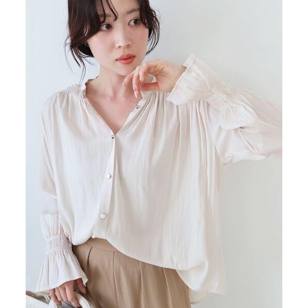 『タイムセール実施中』ZOZO問い合わせ番号:104488953ショップ:le.coeur blanc，ルクールブランブランド:le.coeur blanc，ルクールブラン商品名:パウダーサテンショルダーギャザーブラウスカテゴリ:トップス&...