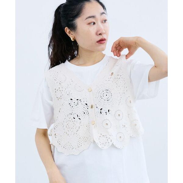 ZOZO問い合わせ番号:104488961ショップ:le.coeur blanc，ルクールブランブランド:le.coeur blanc，ルクールブラン商品名:TORRAZZO DONNAクロシェレースベストカテゴリ:トップス>ベストブ...