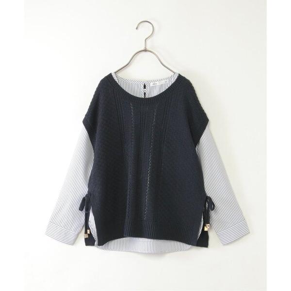 ZOZO問い合わせ番号:104489663ショップ:ikka LOUNGE，イッカラウンジブランド:ikka，イッカ商品名:【親子コーデ】サイドリボンニットベストセット（120~160cm）カテゴリ:トップス>ニット/セーターブランド...