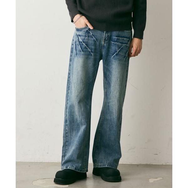 『セール実施中』ZOZO問い合わせ番号:104500200ショップ:Auntie Rosa，アンティローザブランド:Shoowtime，ショウタイム商品名:Crushed Washed Straight Denim Pants / クラッシ...