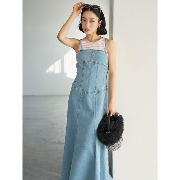 ZOZO問い合わせ番号:104526800ショップ:LILY BROWN，リリー ブラウンブランド:LILY BROWN，リリーブラウン商品名:デニムキャミワンピースカテゴリ:ワンピース/ドレス>ワンピースブランド品番:LWFO262...