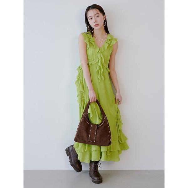 ZOZO問い合わせ番号:104527867ショップ:LILY BROWN，リリー ブラウンブランド:LILY BROWN，リリーブラウン商品名:ラッフルフリルフレアワンピースカテゴリ:ワンピース/ドレス>ワンピースブランド品番:LWF...