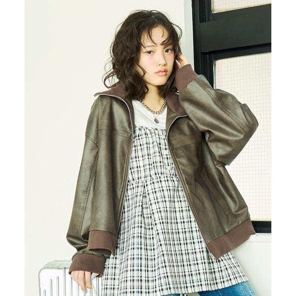 『タイムセール実施中』ZOZO問い合わせ番号:104563259ショップ:NARUMIYA ONLINE，ナルミヤ オンラインブランド:LOVETOXIC，ラブトキシック商品名:【LTXC】合皮ブルゾンカテゴリ:ジャケット/アウター>...