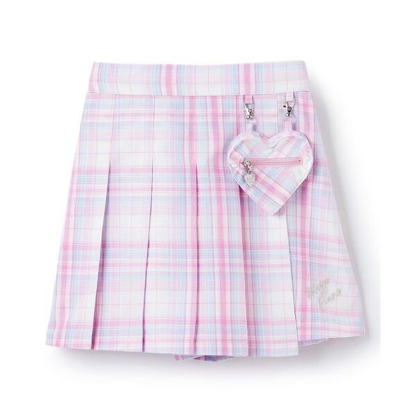 ZOZO問い合わせ番号:104563270ショップ:NARUMIYA ONLINE，ナルミヤ オンラインブランド:mezzo piano，メゾピアノ商品名:ハートポーチつき　ラップ風チェック　キュロットスカートカテゴリ:パンツ>その他...