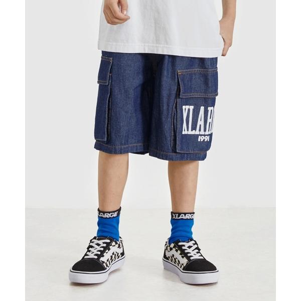 ZOZO問い合わせ番号:104563279ショップ:X-girl Stages，エックスガール ステージスブランド:XLARGE KIDS，エクストララージキッズ商品名:デニムカーゴハーフパンツカテゴリ:パンツ>その他パンツブランド品...